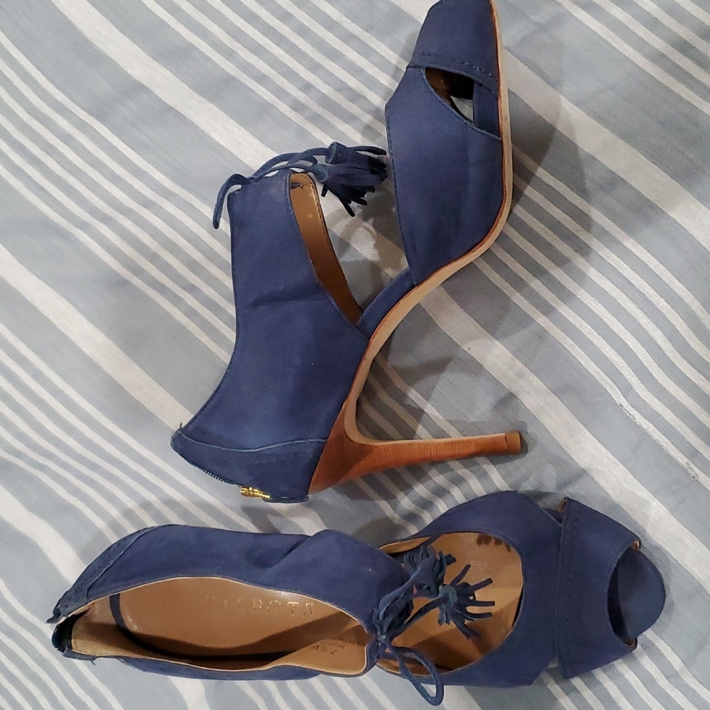 Blue Suede High Heels - Gem
